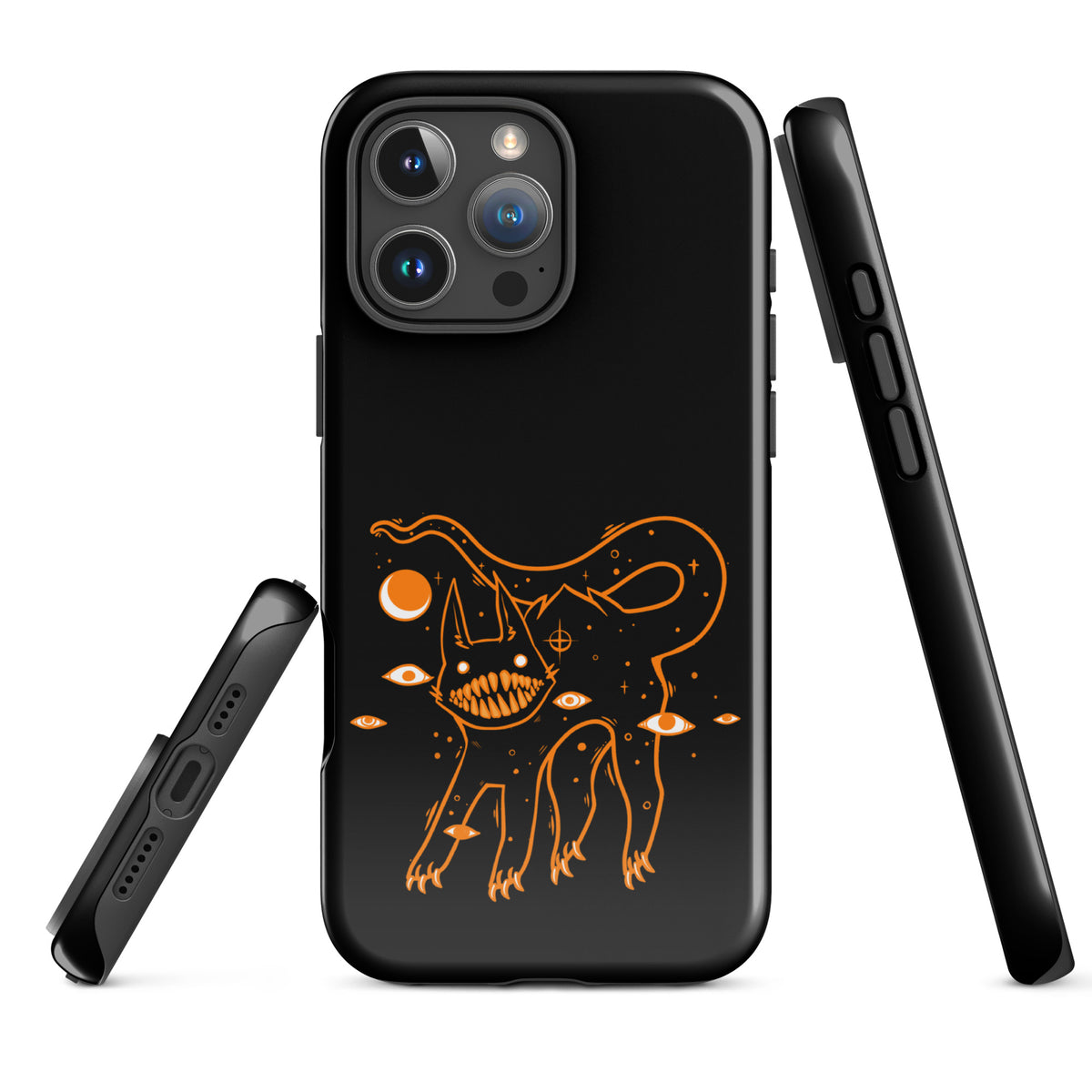 Black Cat With Big Teeth Phone Case, Gothic Accessories