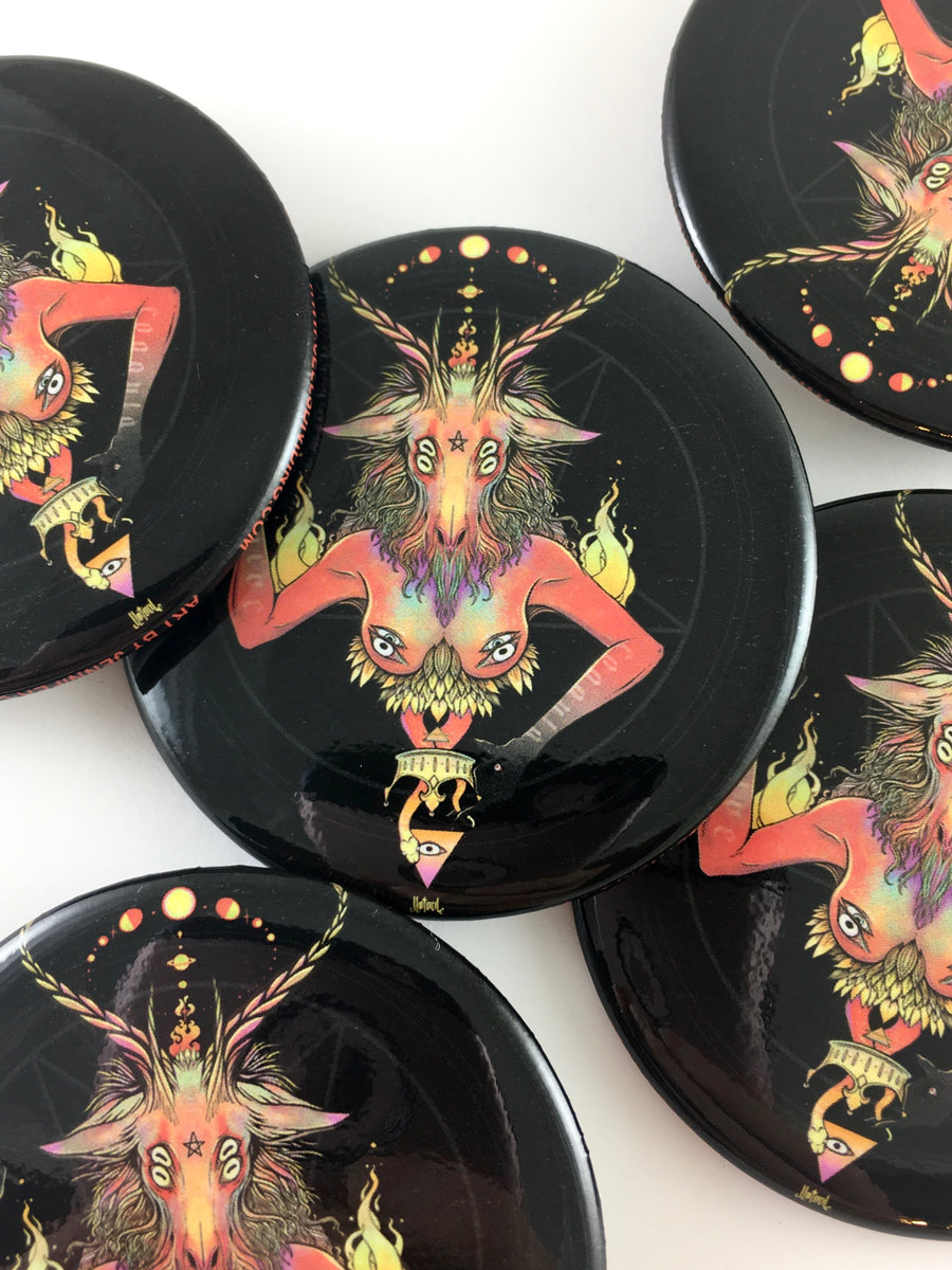 Baphomet Button, Gothic Accessories